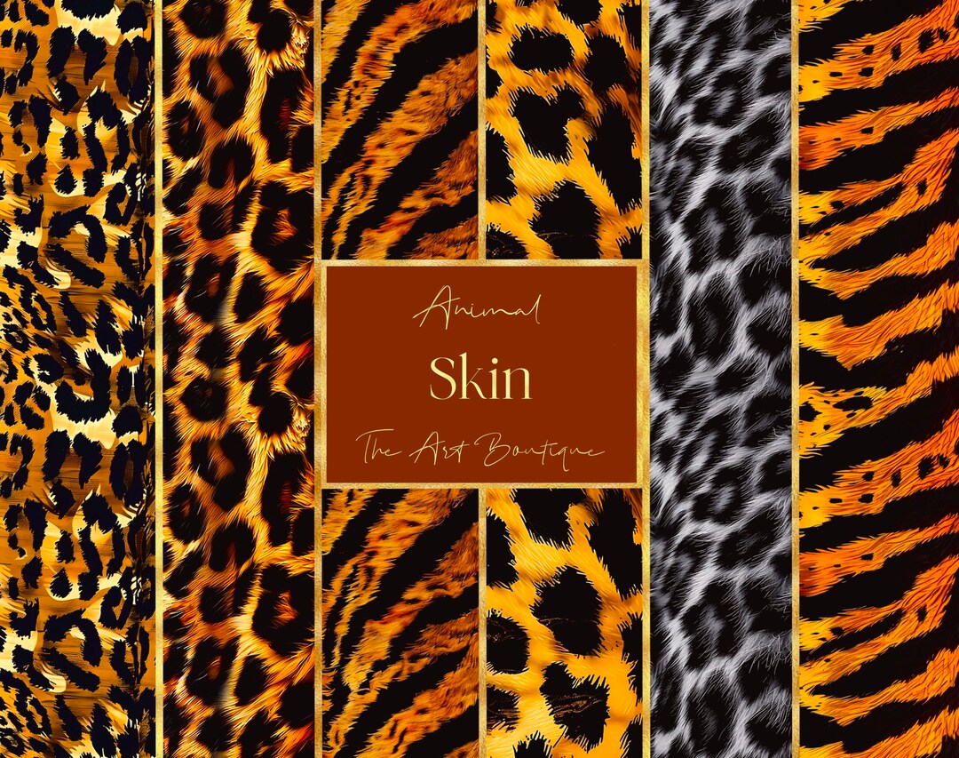 ANIMAL SKIN SEAMLESS Cheetah Seamless Pattern Leopard Digital Paper 6 ...