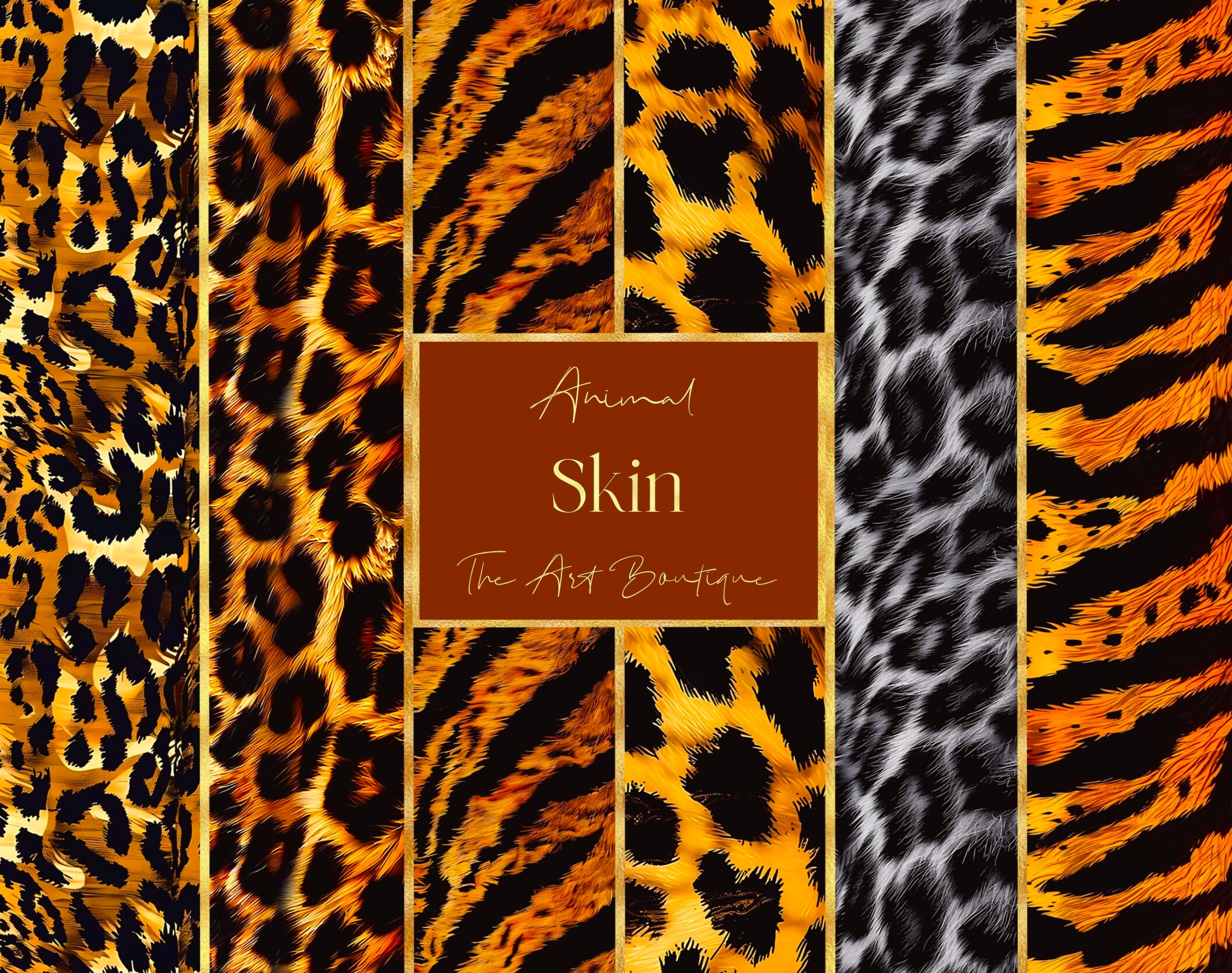 ANIMAL SKIN SEAMLESS Cheetah Seamless Pattern Leopard Digital Paper 6 ...