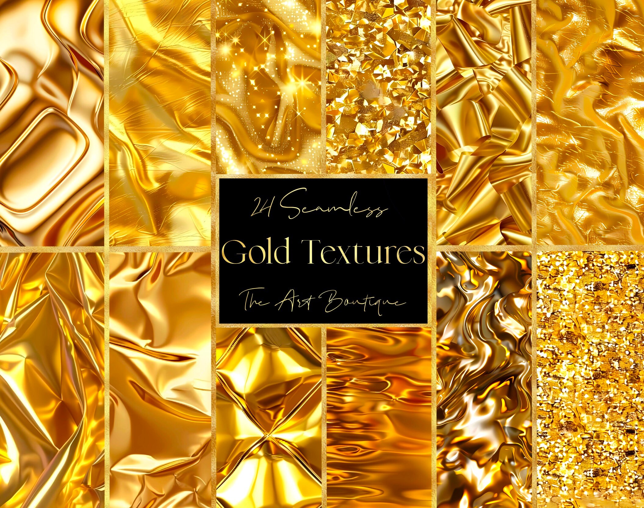 24 SEAMLESS GOLD TEXTURE Digital Paper Gold Foil Glitter & Sequin ...