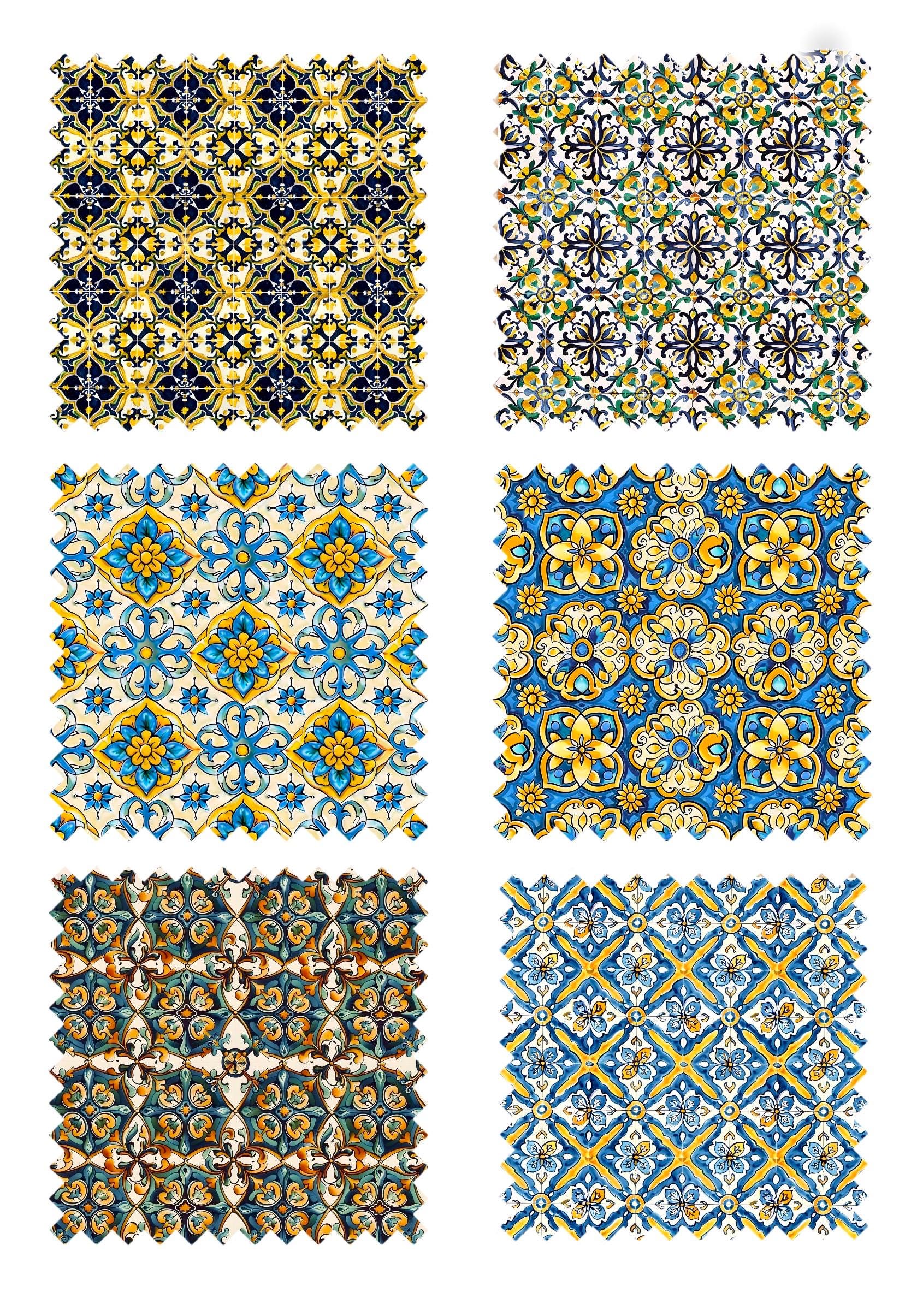6 MEDITERRANEAN TILE PATTERNS Mediterranean Digital Paper Pack ...