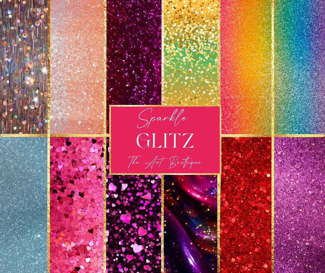 12 Pack SEAMLESS GLITTER Digital Papers Sparkle Glittery Pattern for ...