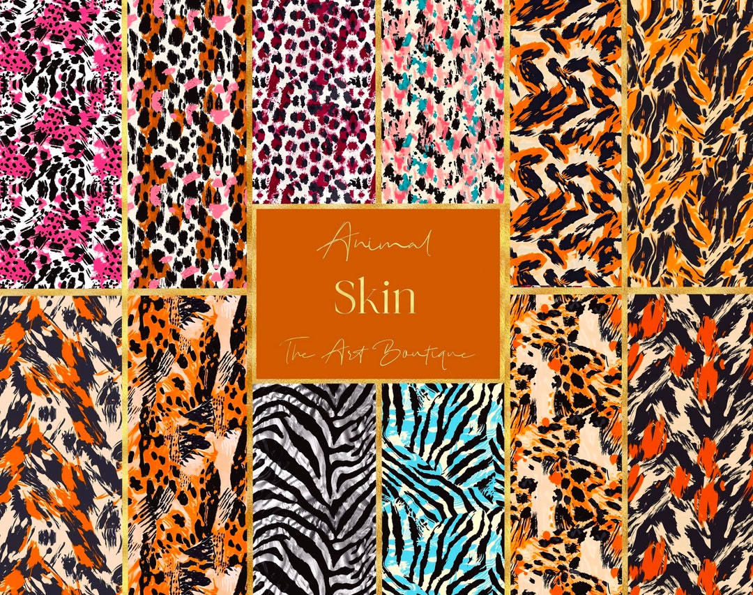 ANIMAL SKIN TEXTURE Seamless Pattern Animal Texture Digital Paper ...