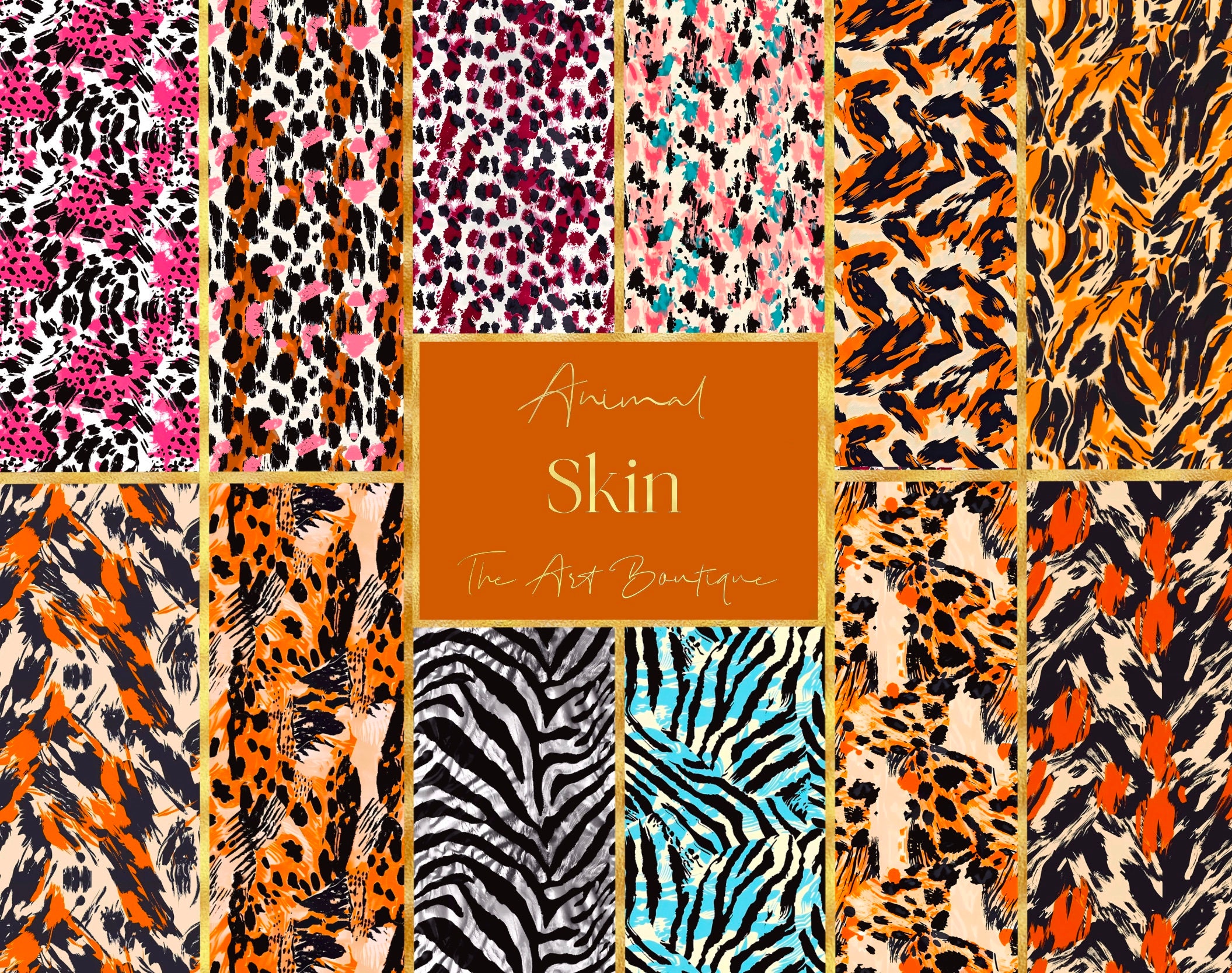 ANIMAL SKIN TEXTURE Seamless Pattern Animal Texture Digital Paper ...