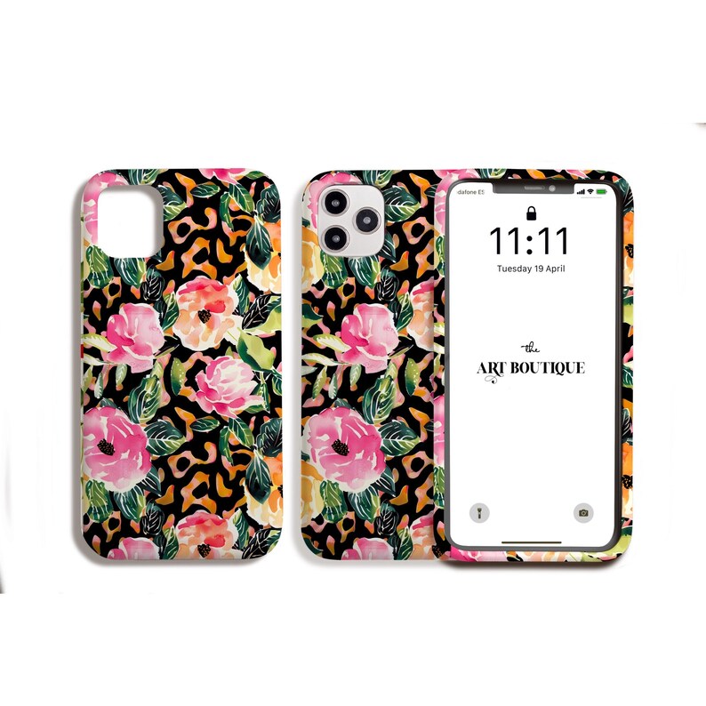 6 Floral Leopard Skin Watercolor Floral Seamless Pattern Leopard Skin Backgrounds Summer Flower
