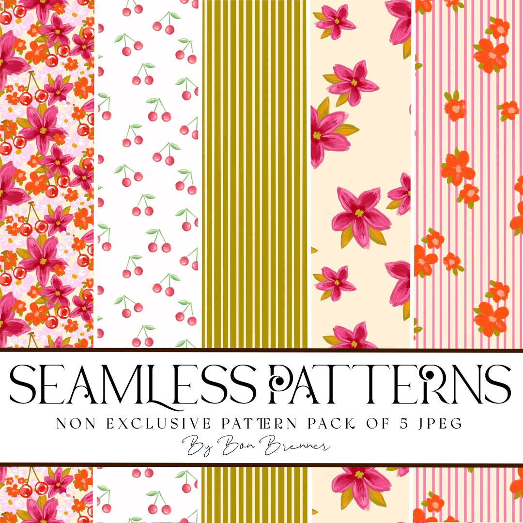 Floral Seamless Patterns Floral Digital Paper Pack Digital Flower ...