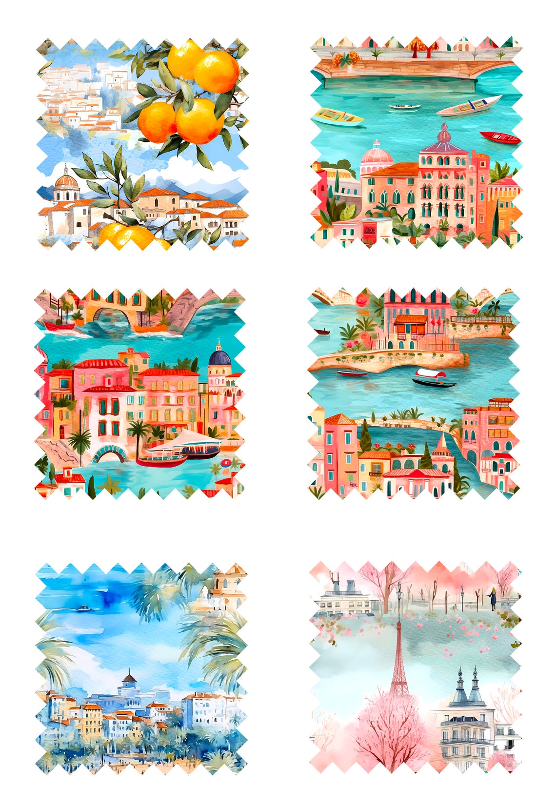 MEDITERRANEAN Travel SEAMLESS Digital Paper Pack Mediterranean ...