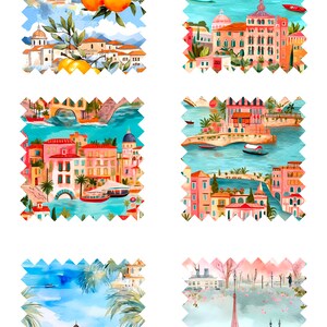 MEDITERRANEAN Travel SEAMLESS Digital Paper Pack Mediterranean ...