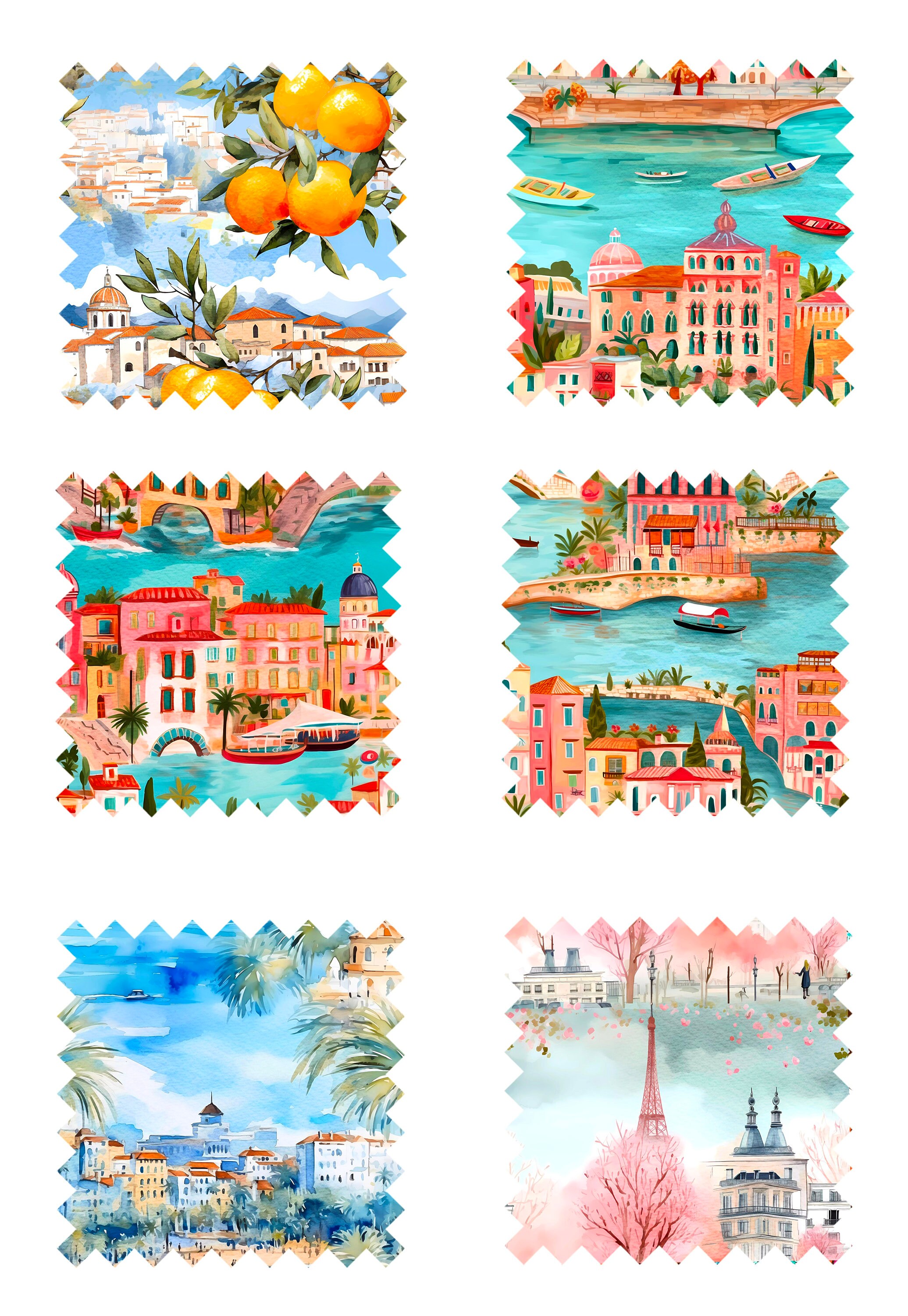 MEDITERRANEAN Travel SEAMLESS Digital Paper Pack Mediterranean ...