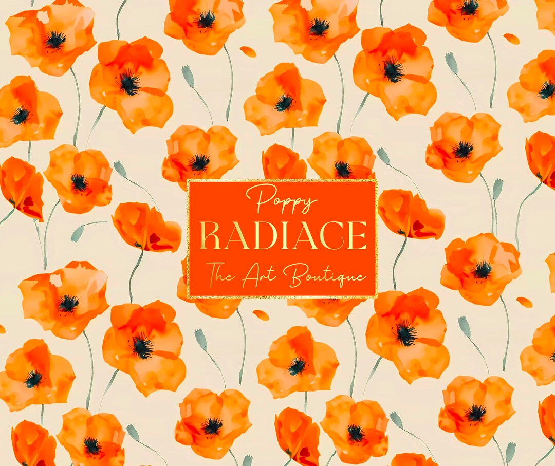 POPPY FLORAL SEAMLESS Floral Digital Paper Scrapbook Poppy Floral ...