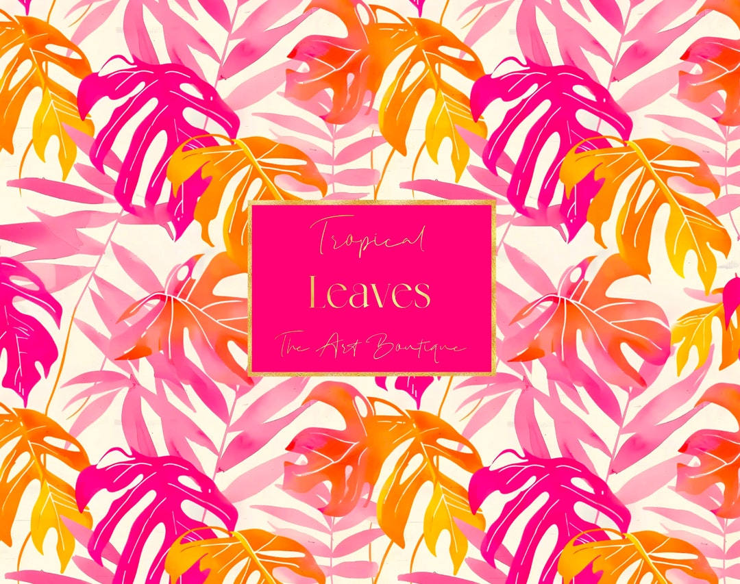 TROPICAL LEAVES SEAMLESS Digital Paper Scrapbook Tropical Texture ...