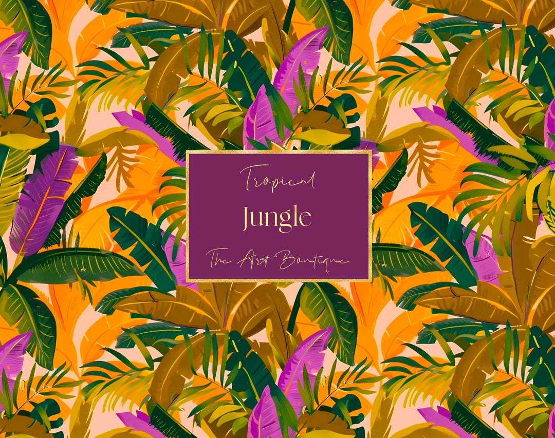 TROPICAL JUNGLE SEAMLESS Digital Paper Scrapbook Tropical Fabric ...