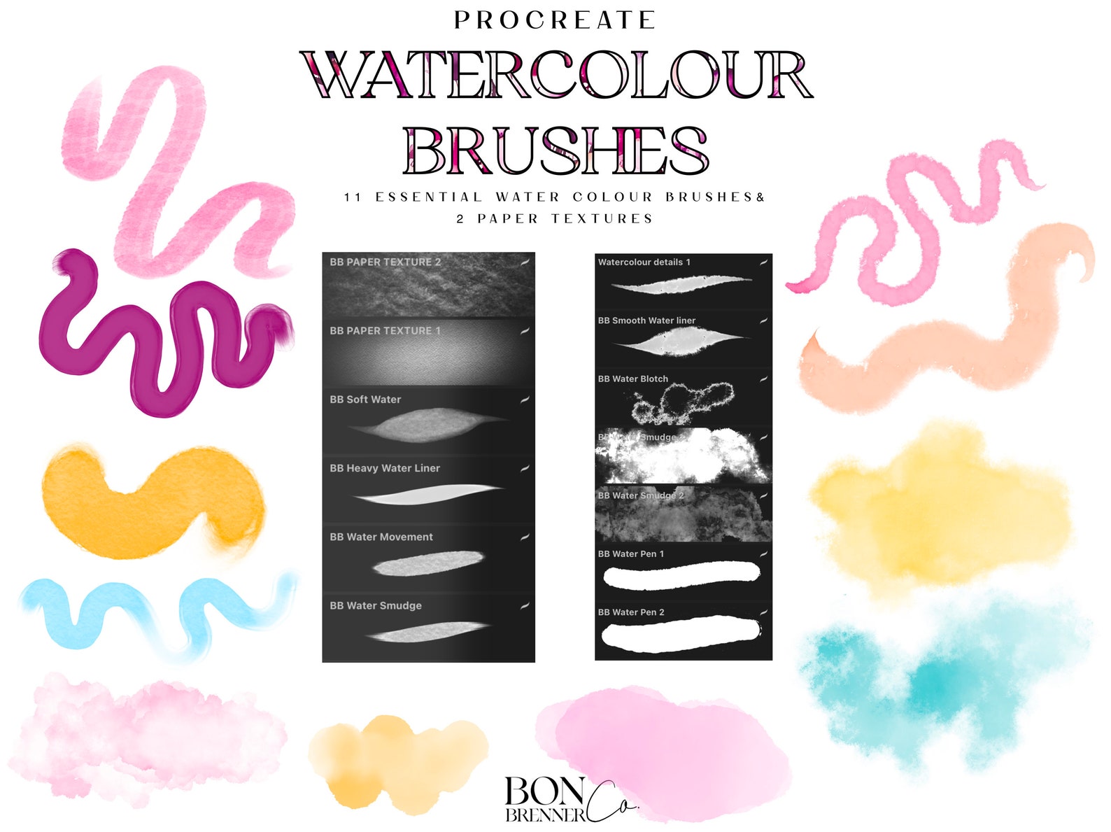 11 Realistic Watercolor Procreate Brush Kit, Painting Kit for Procreate, iPad Brushes ...
