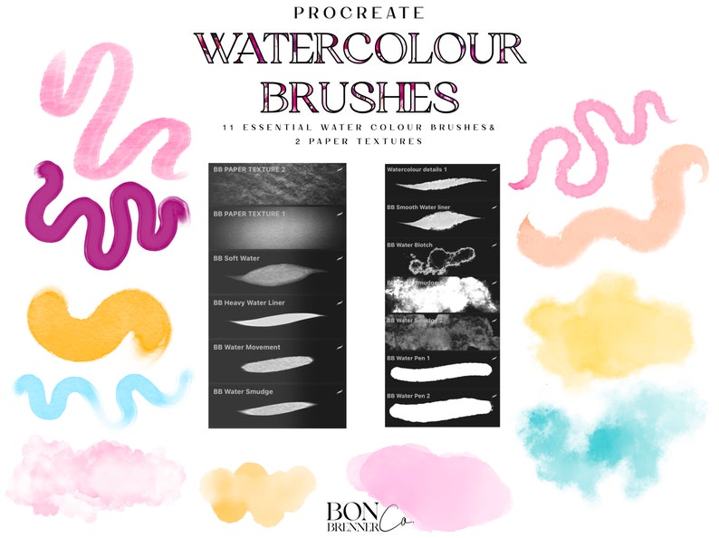 11 Realistic Watercolor Procreate Brush Kit, Painting Kit for Procreate, iPad Brushes ...