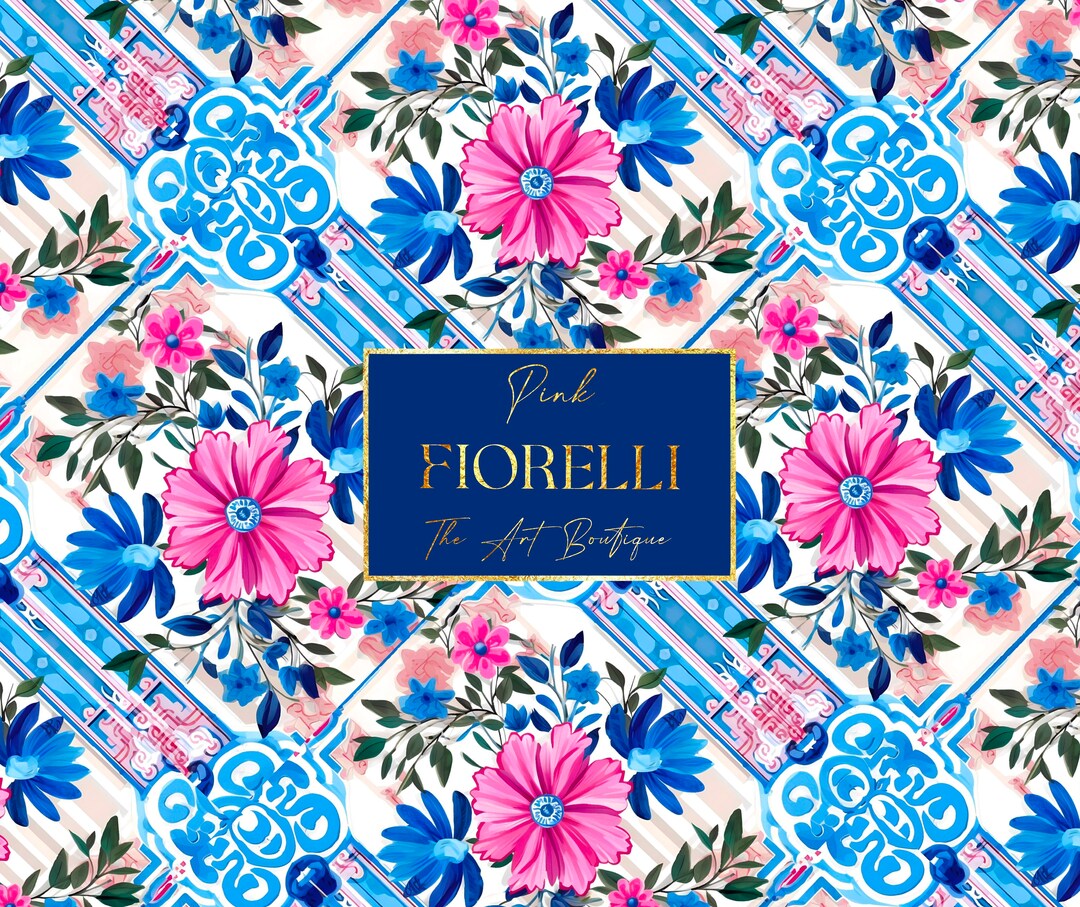 Pink Fiorelli SEAMLESS Pattern MEDITERRANEAN Floral Digital Paper Italy ...