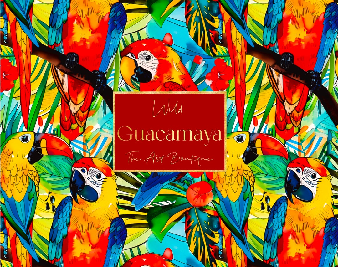 GUACAMAYA TROPICAL SEAMLESS Tropical Digital Paper Scrapbook Tropical ...
