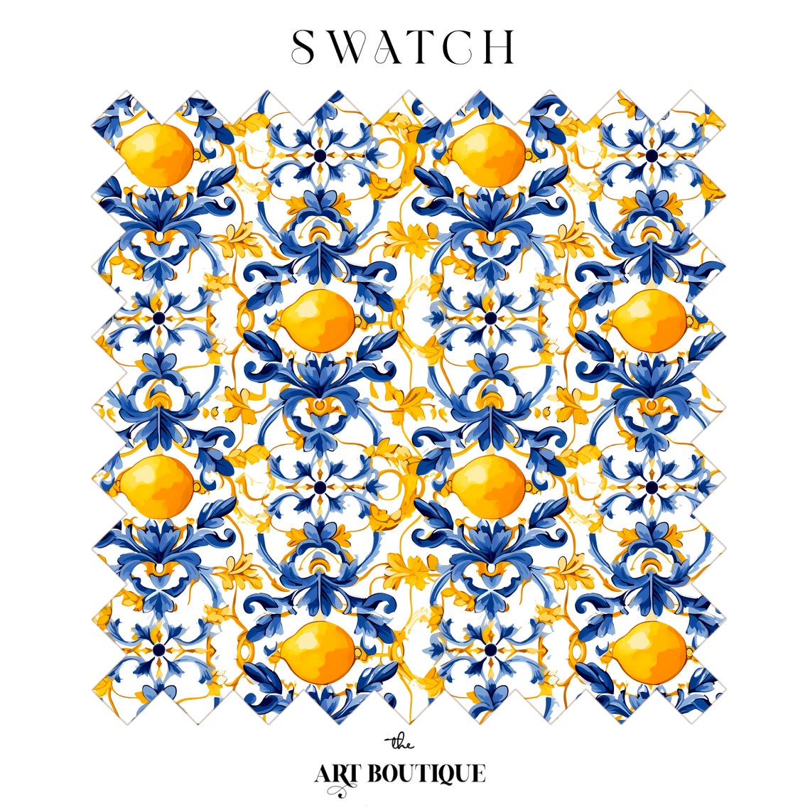 LEMON Mosaico Italian Seamless Pattern ITALIAN TILES Digital Paper ...