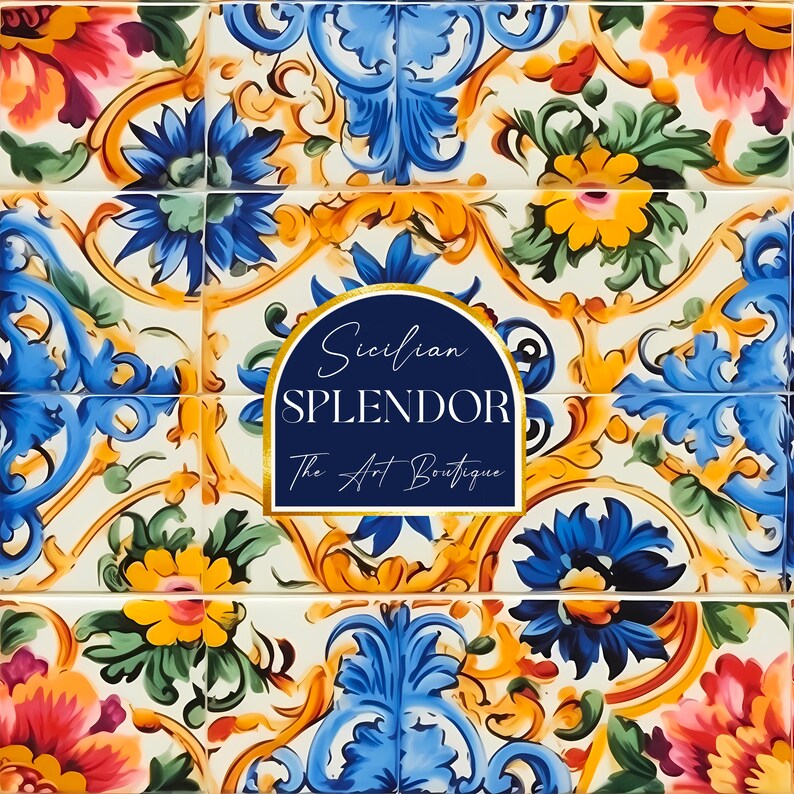 Sicilian Splendor Mediterranean Seamless Pattern, Italian Tiles Digital ...