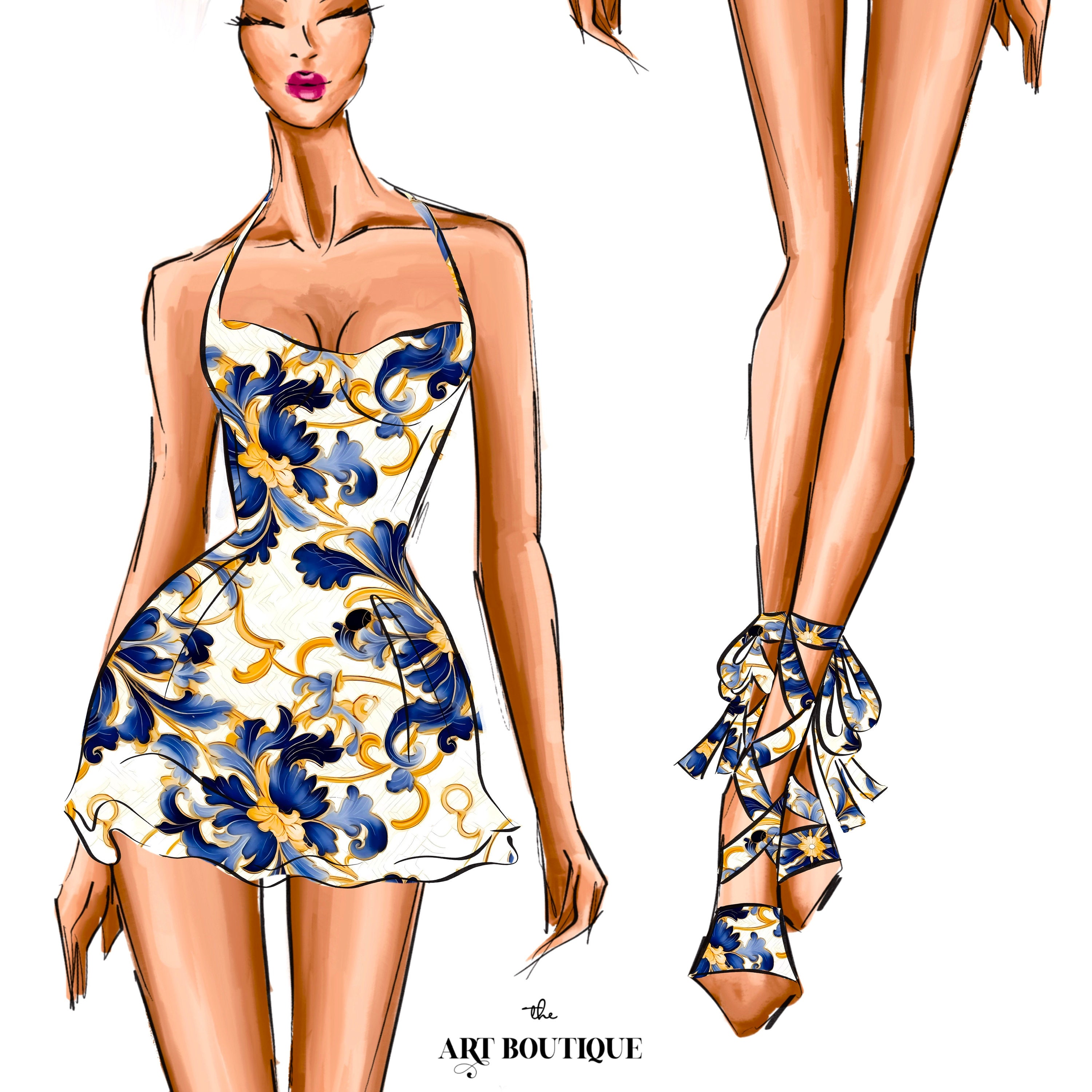 ITALIAN TILES WATERCOLOR Seamless Digital Paper 6 Pack Scrapbook Italy ...