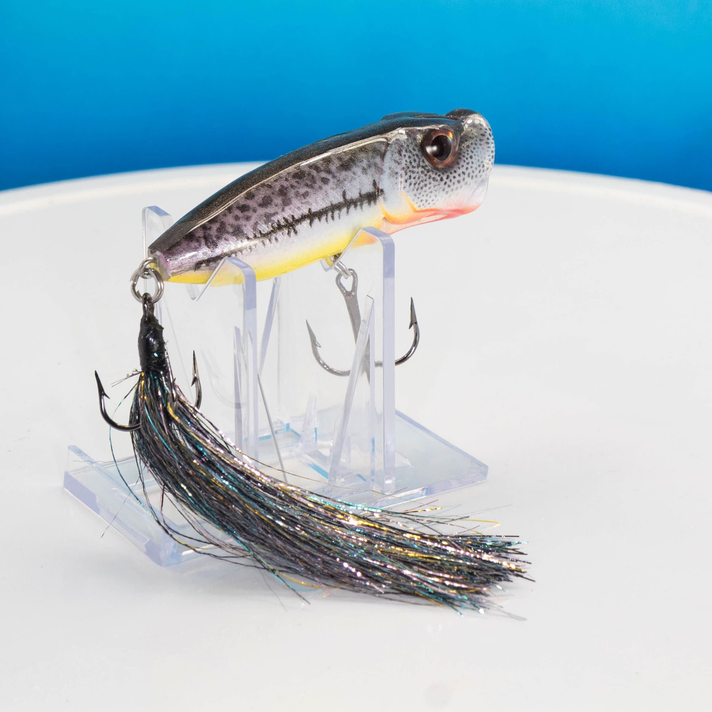 Blue Streamer Fishing Lure: Custom Painted Top Water Popper - Etsy