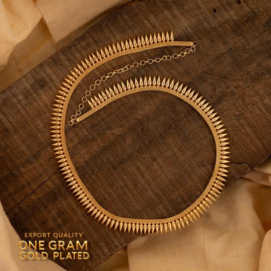 South Indian Picha Mutte Haram | One Gram Gold Plated Mulla Muttu Mala ...