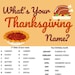 Whats Your Thanksgiving Name? Name Generator Thanksgiving Printable ...