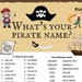 What's Your Pirate Name? Name Generator Printable Party Game Instant ...