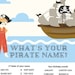 What's Your Pirate Name? Name Generator Printable Party Game Instant ...