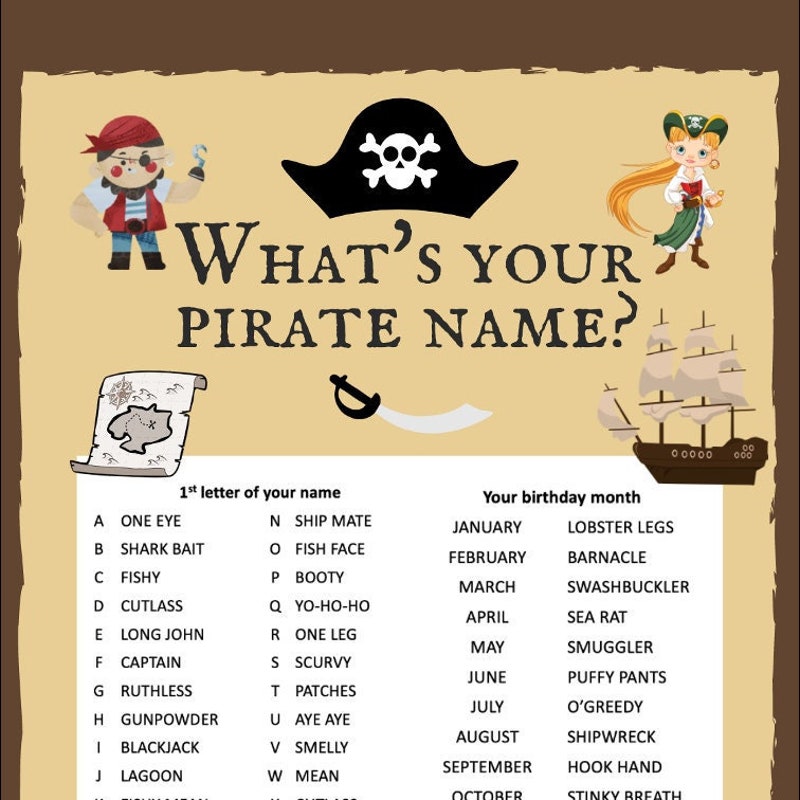 Pirate Names Generator - Etsy