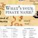 Whats Your Pirate Name Treasure Map Name Generator Instant Download ...