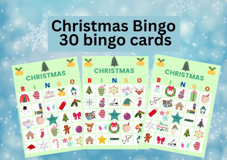 Christmas Bingo, Kids Bingo Game, Christmas Party Game, Christmas Bingo ...