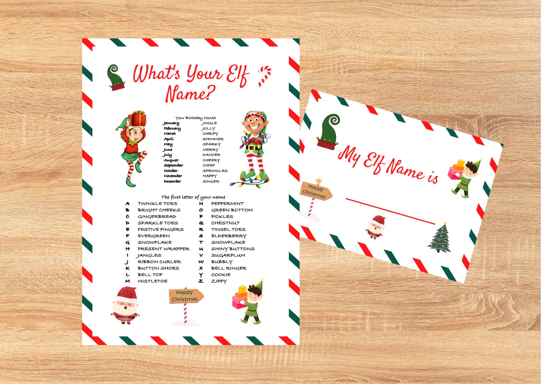 Whats Your Elf Name? Name Generator Printable Party Game Instant ...