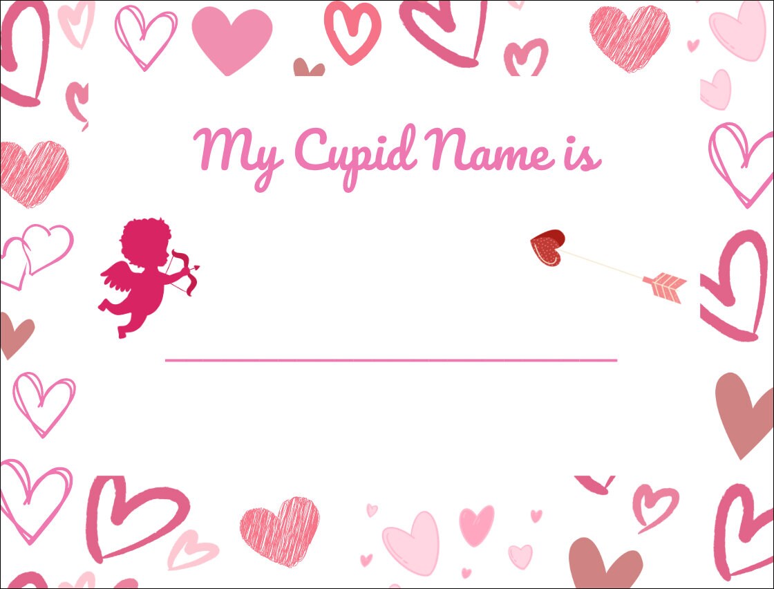 Whats Your Cupid Name? Name Generator Printable Party Game Instant ...
