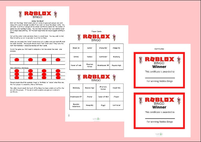 Roblox Bingo Digital Download 26 Game Cards Roblox Print at Home Party ...