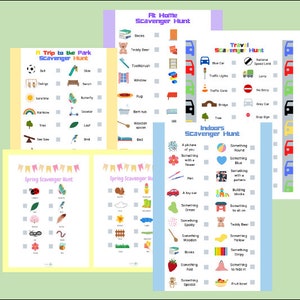 Scavenger Hunt 5 Hunt Pack Instant Download Children Kids Activity Game ...