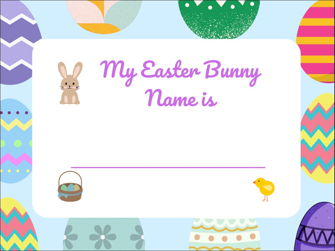 Whats Your Easter Bunny Name? Name Generator Printable Party Game ...