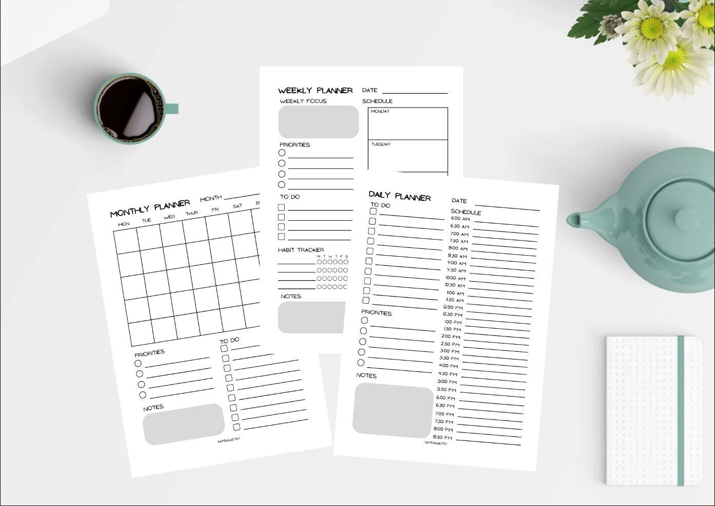Personal Organiser Planner, Daily Planner, Weekly Planner, Monthly ...