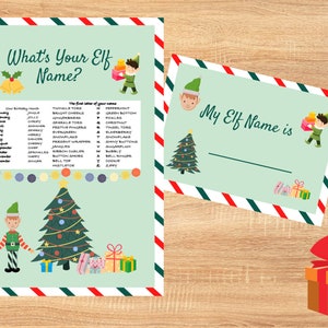 Whats Your Elf Name Elf Name Generator Christmas Printable Party Game ...