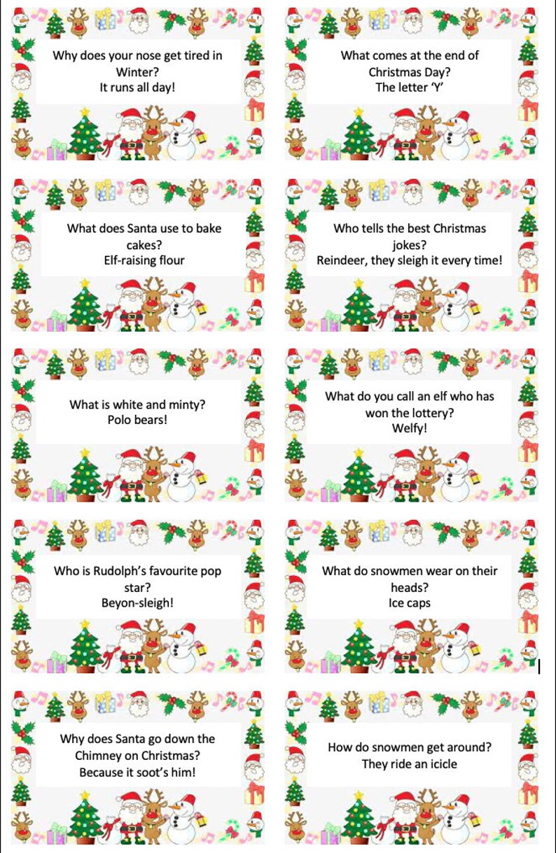 20 Christmas Cracker Jokes Printable Christmas Cracker Jokes Instant ...