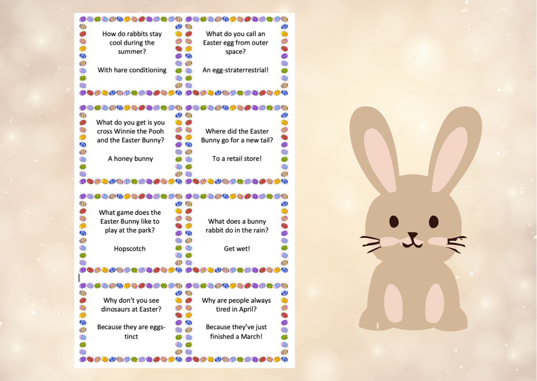 24 Easter Jokes Printable Easter Jokes Instant Download Easter Jokes ...