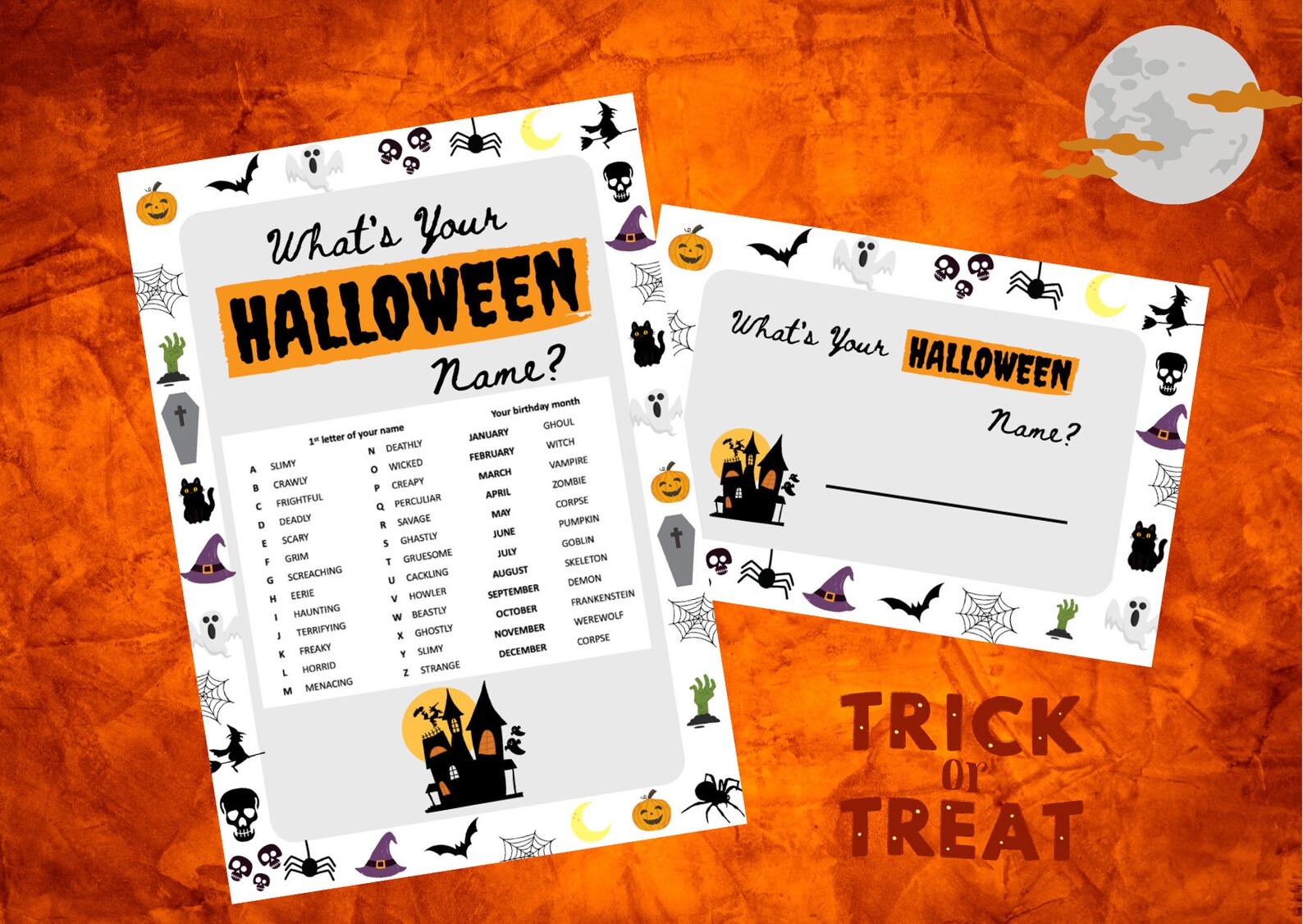 Whats Your Halloween Name Instant Download Halloween Name Generator ...