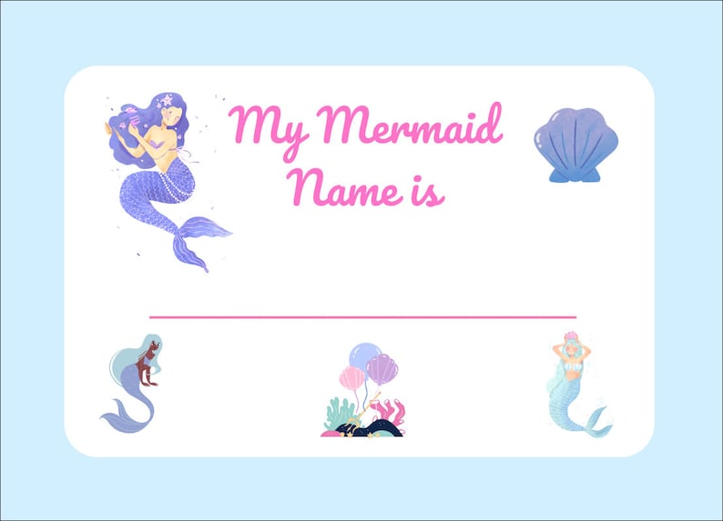 What's Your Mermaid Name? Name Generator Printable Party Game Instant ...