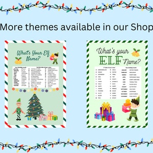 Whats Your Elf Name? Name Generator Printable Party Game Instant ...