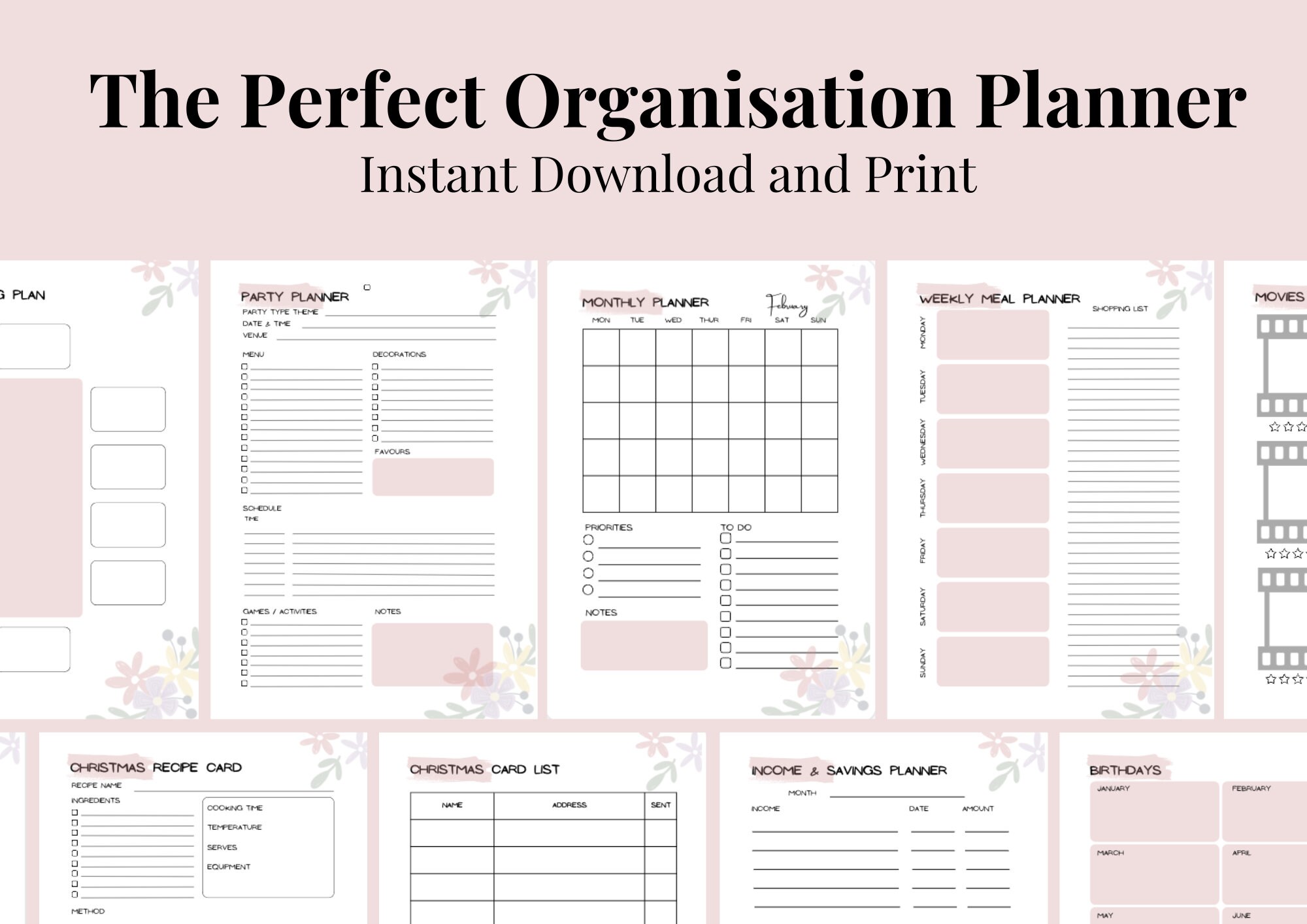 Printable All in One Planner 115 Planning Pages All in One - Etsy
