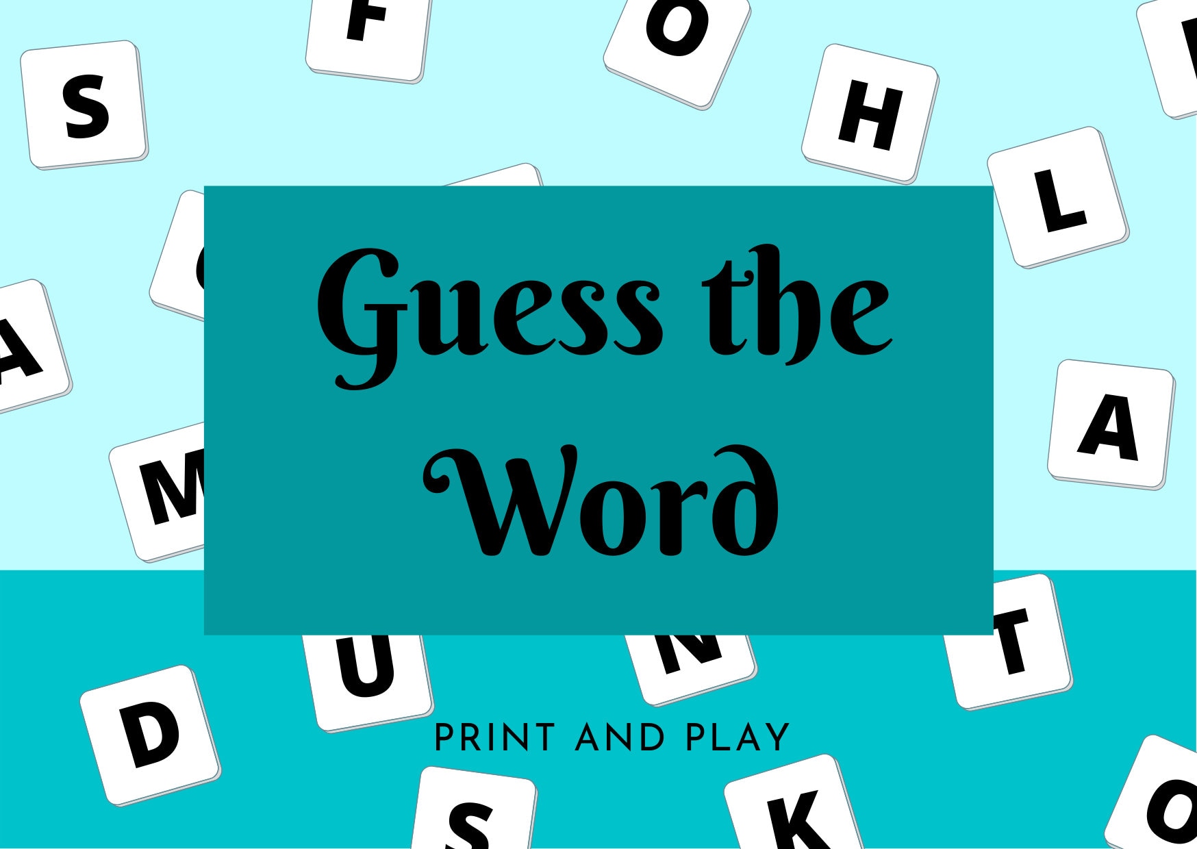 Guess the Word, Games Night Instant Download, Game Variety Guess the ...