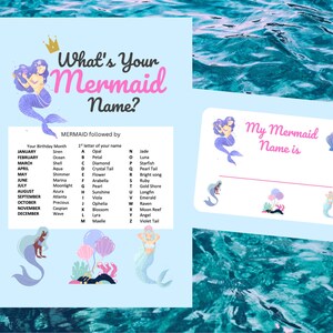 What's Your Mermaid Name? Name Generator Printable Party Game Instant ...
