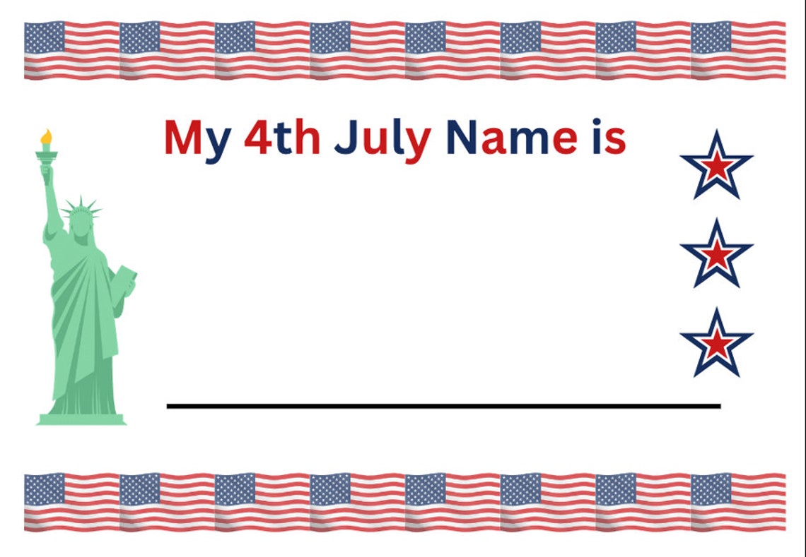 Whats Your 4th July Name? Name Generator Printable Party Game Instant ...