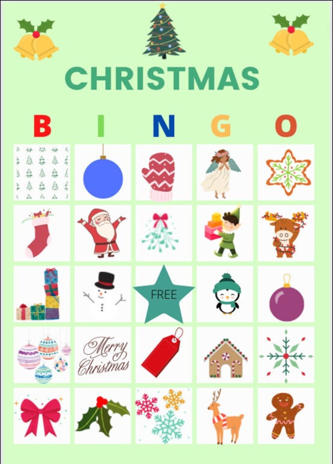 Christmas Bingo, Kids Bingo Game, Christmas Party Game, Christmas Bingo ...