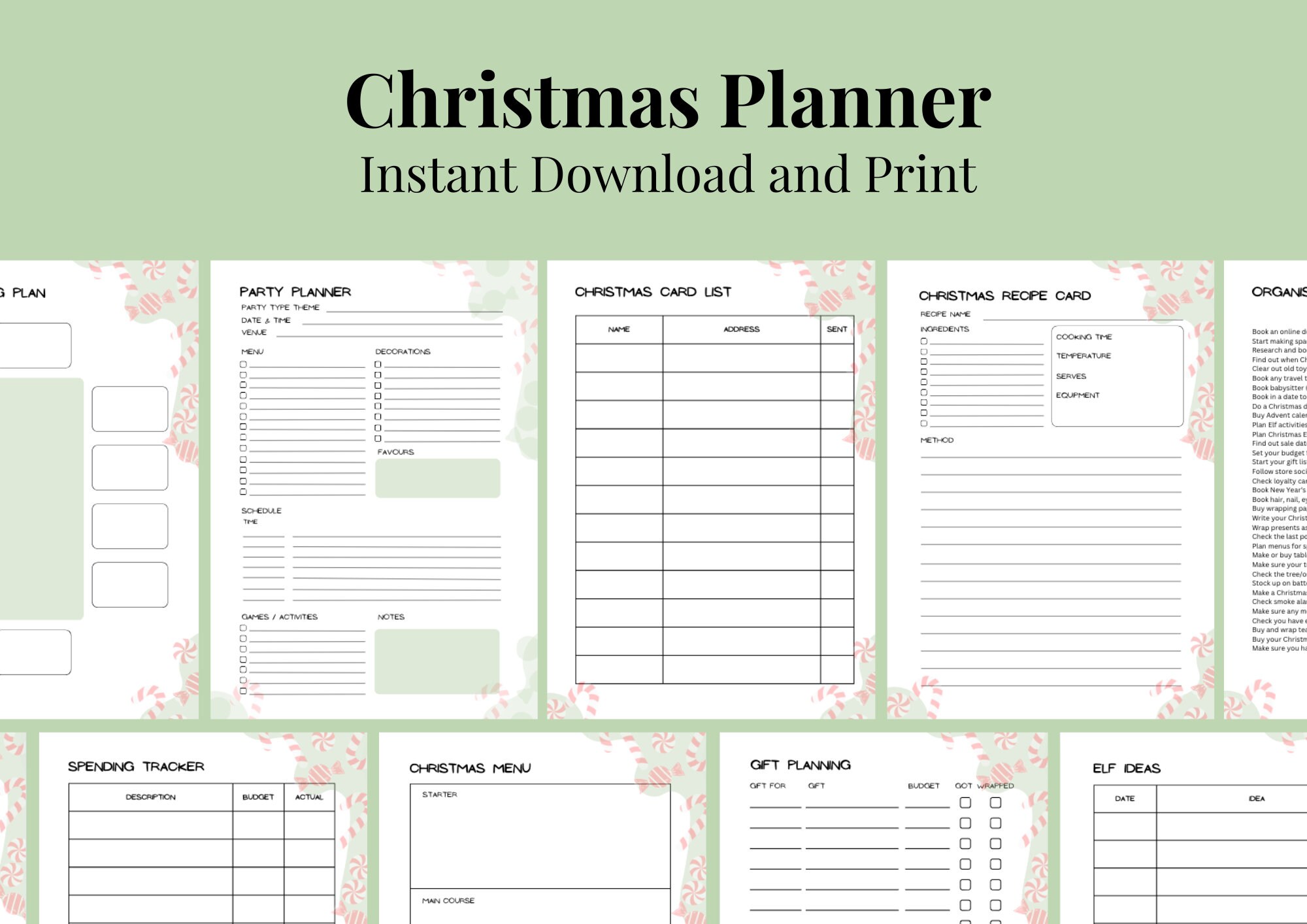 Christmas Planner Instant Download Printable Christmas Planner ...