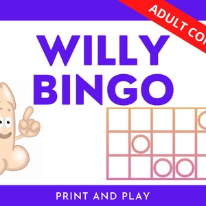 Willy Bingo 16 Cards RUDE Hen Party Bachelorette Bingo Rude Willy Bingo ...