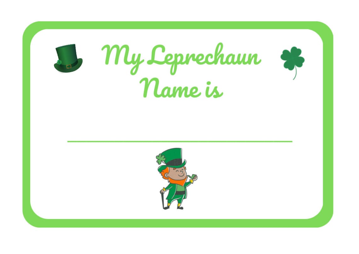 Whats Your Leprechaun Name? Name Generator Printable Party Game Instant ...